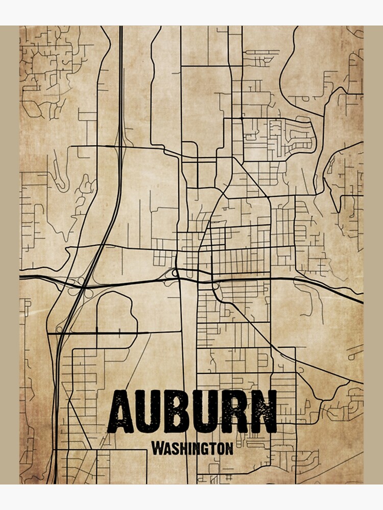 "Vintage Auburn Washington Map Vintage Map Of Auburn Washington Auburn ...