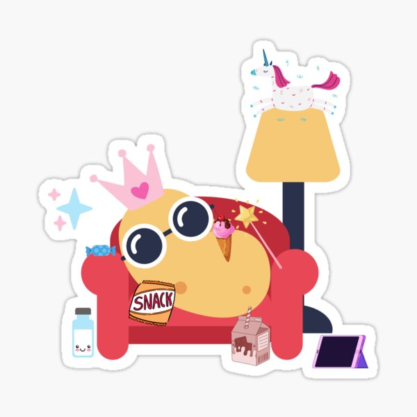 "Princess Potato Watching TV" Sticker by queenemprises | Redbubble