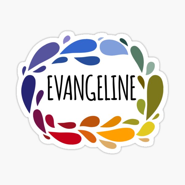 "Evangeline Name Cute Colorful Gift Named Evangeline" Sticker by ...