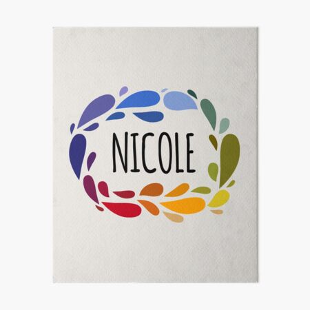 "Nicole Name Cute Colorful Gift Named Nicole" Art Board Print for Sale ...