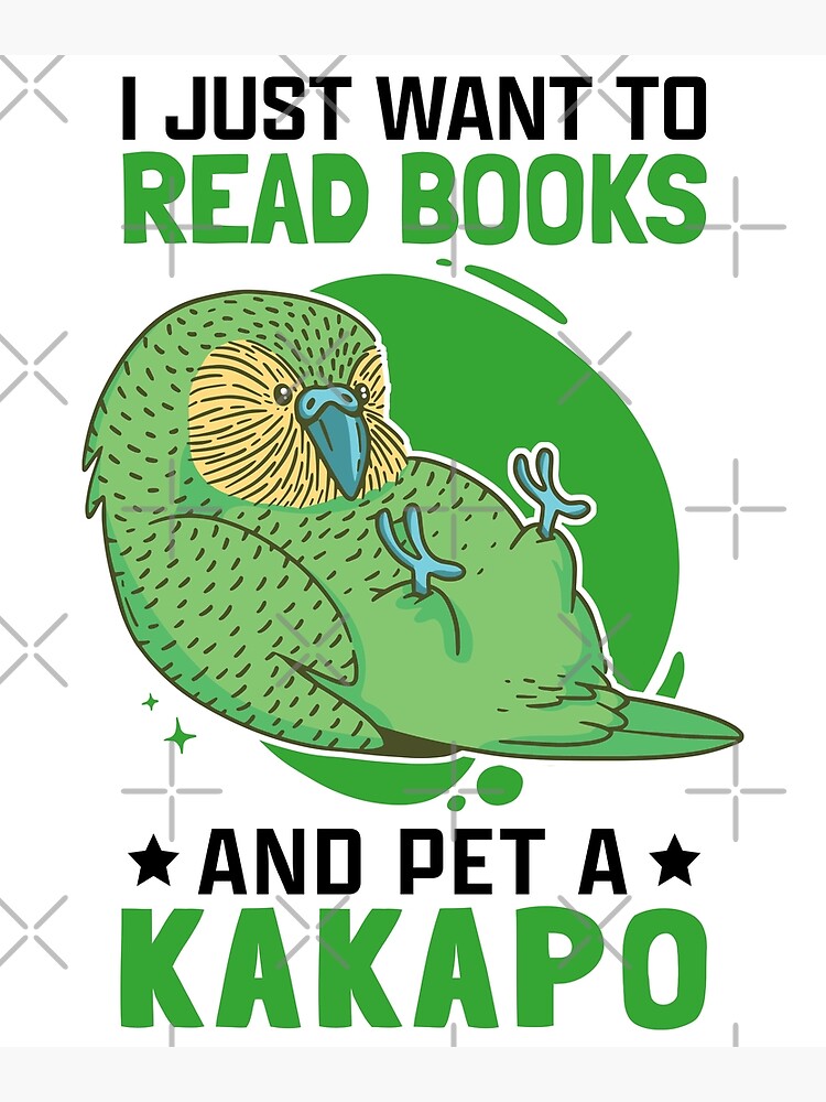 "Kakapo and books New Zealand flightless kakapo" Poster for Sale by ...