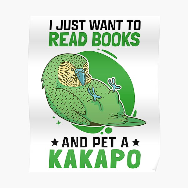 "Kakapo and books New Zealand flightless kakapo" Poster for Sale by ...