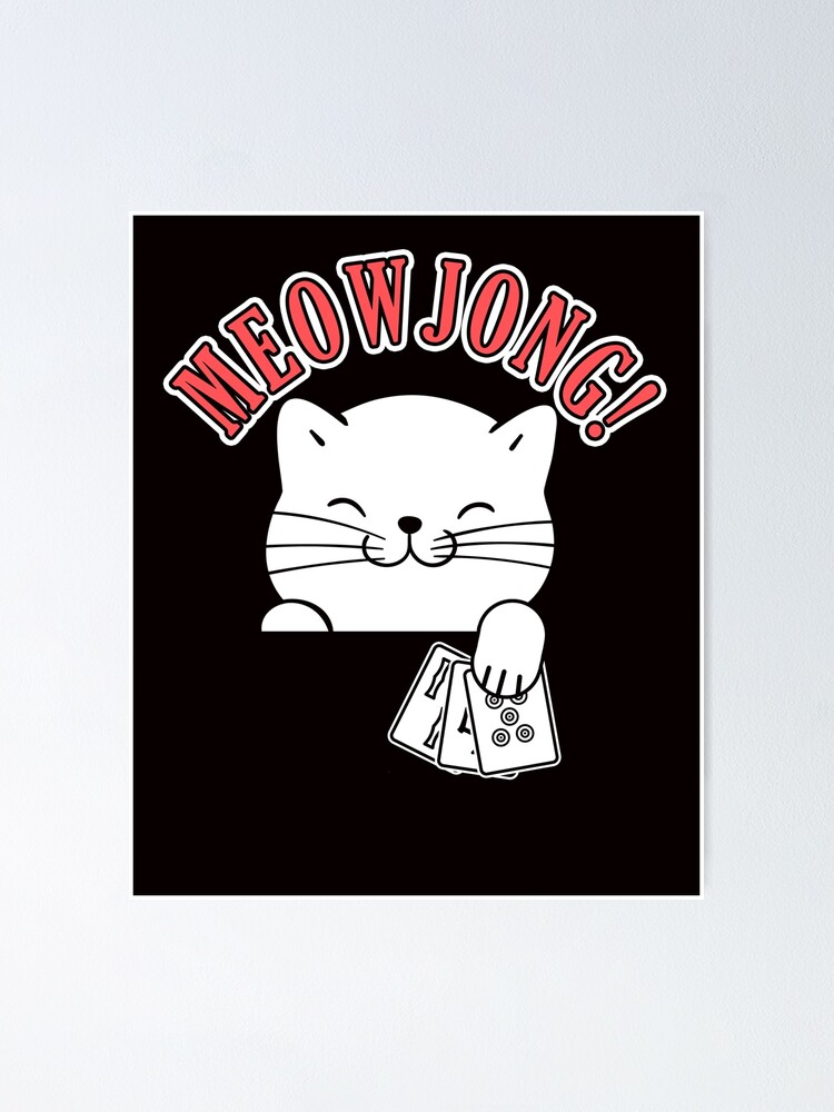 Póster «Mahjong Cat Player China Juego de mesa Mah-Jongg Solitaire» de TomGiantDesigns | Redbubble