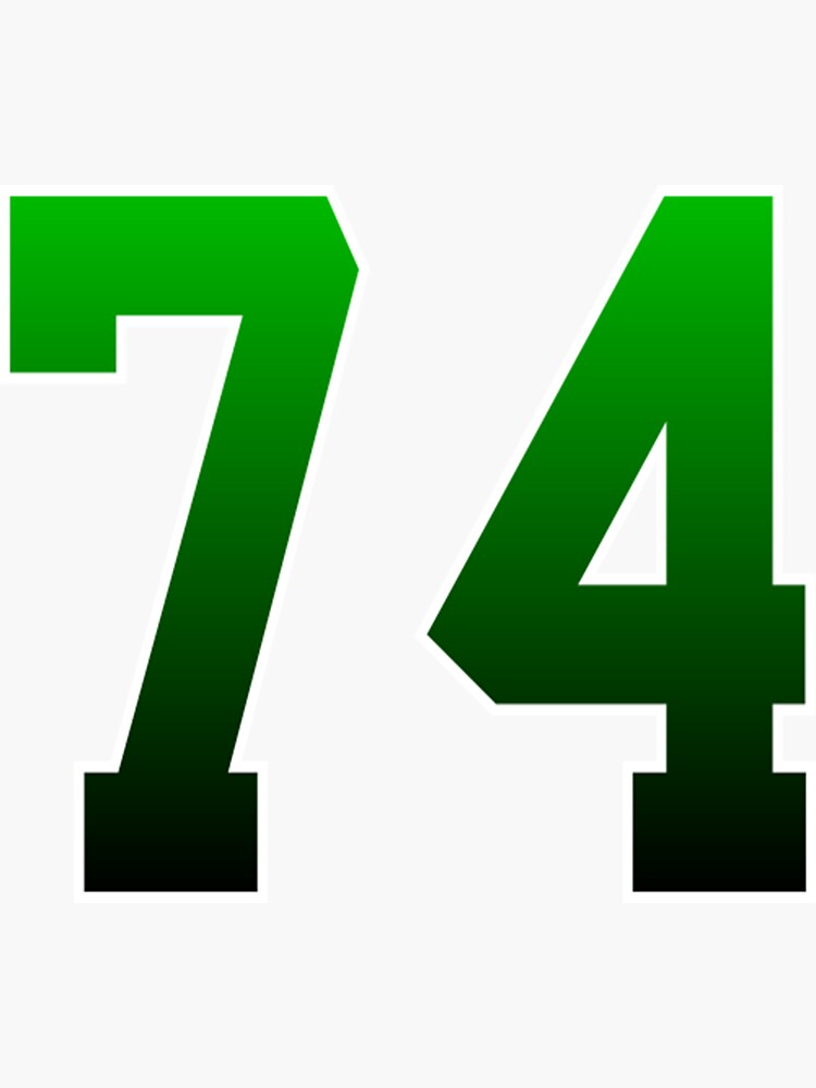"Number 74 T-ShirtGreen Number 74 T-Shirt_by Ericokore_" Sticker by ...