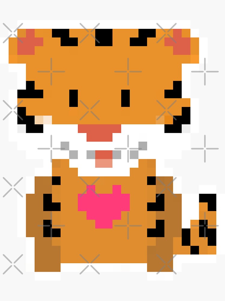 "PIXEL TIGER" Sticker by PrankShop | Redbubble