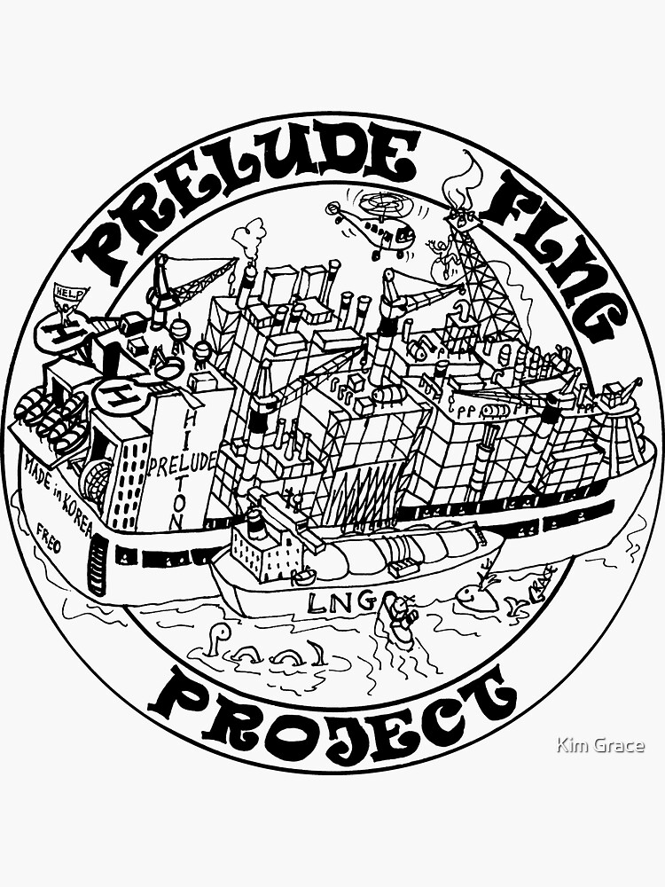 "Prelude FLNG Project b line" Sticker for Sale by cooee1956 | Redbubble