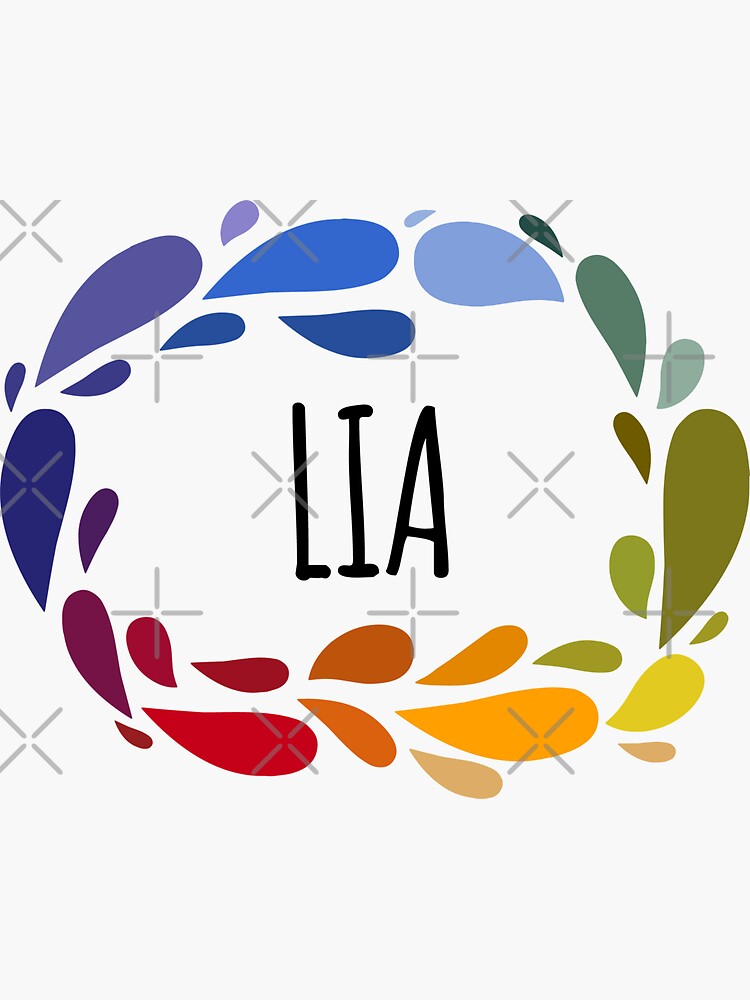 "Lia Name Cute Colorful Gift Named Lia" Sticker for Sale by kindxinn ...