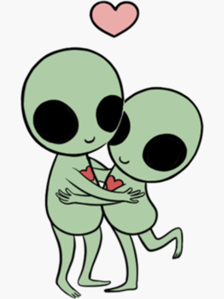 "Aliens Hugging " Sticker by Teellusion | Redbubble