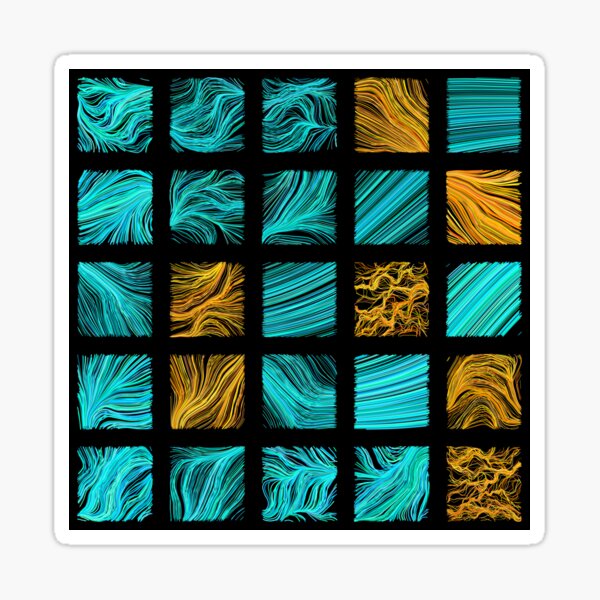 "Flow Squares" Sticker by Bruno Faúndez Valenzuela | Redbubble