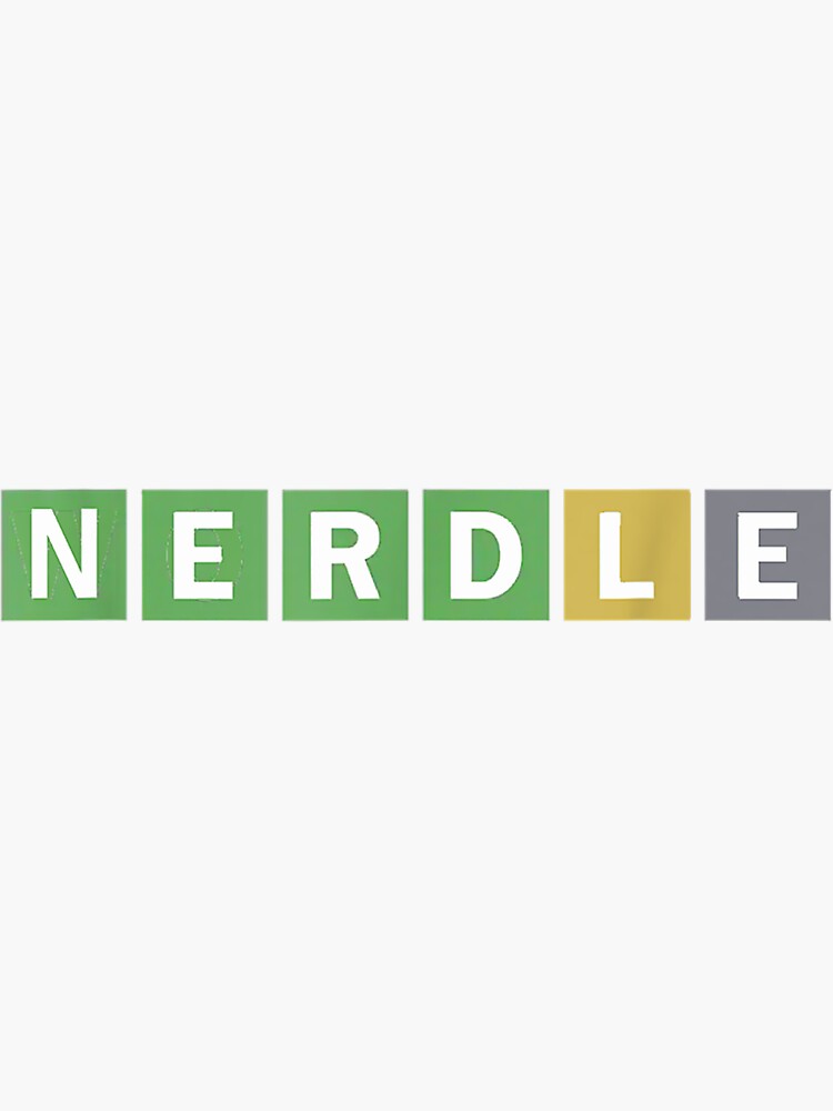 "NERDLE Wordle Game Best Gift For Nerd" Sticker by beepleDesigns ...