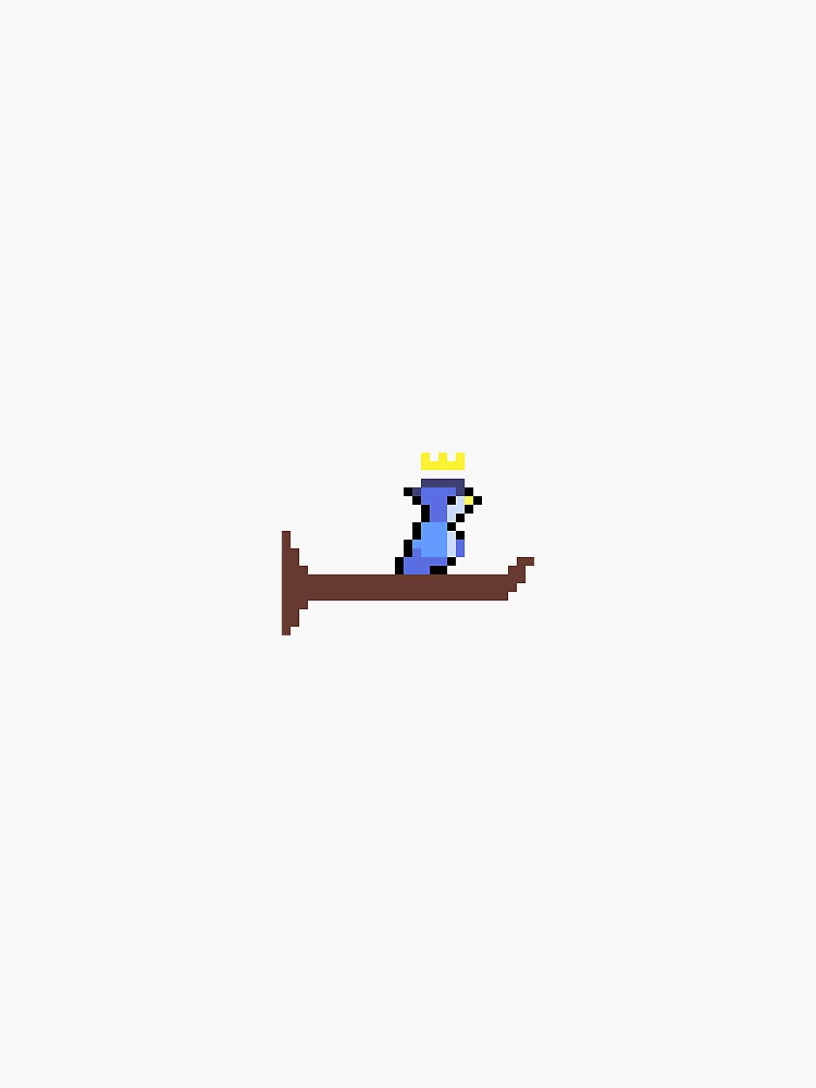 "Crowned Bluebird Pixel Art" Sticker for Sale by ashexs | Redbubble