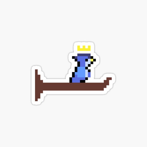 "Crowned Bluebird Pixel Art" Sticker for Sale by ashexs | Redbubble