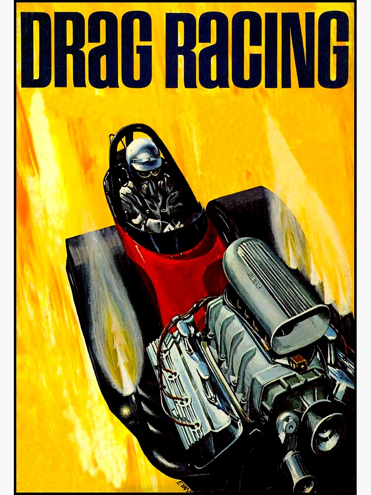 "DRAG AUTO RACING; Vintage Advertising Print" Sticker for Sale by ...