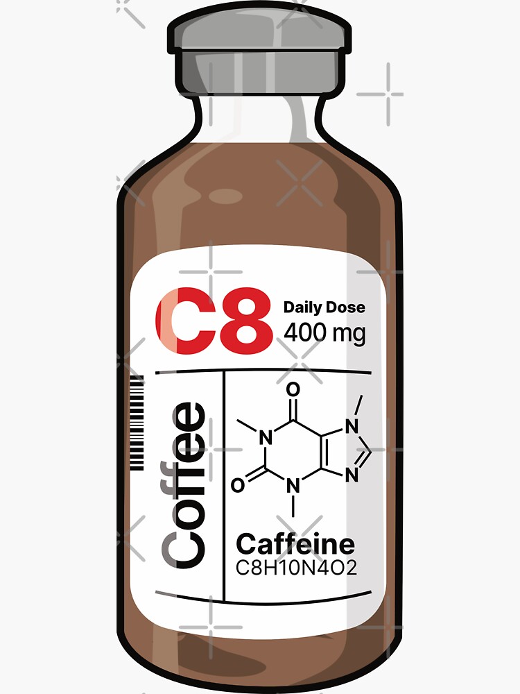 "Caffeine Addiction A Daily Shot of Caffeine" Sticker for Sale by ...
