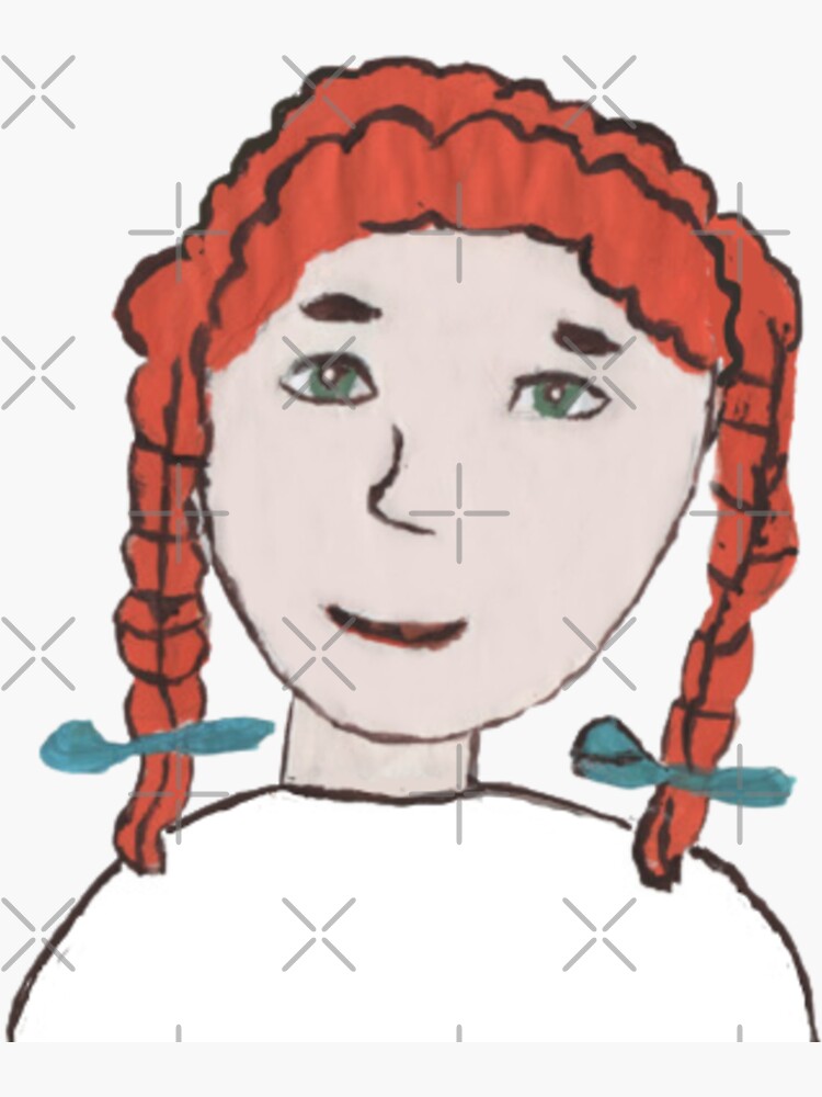 "Cute Girl with Red Hair" Sticker for Sale by mila-ola | Redbubble