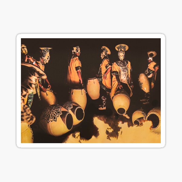 "Candombe Drummers Warming Drums" Sticker by DFLCreative | Redbubble