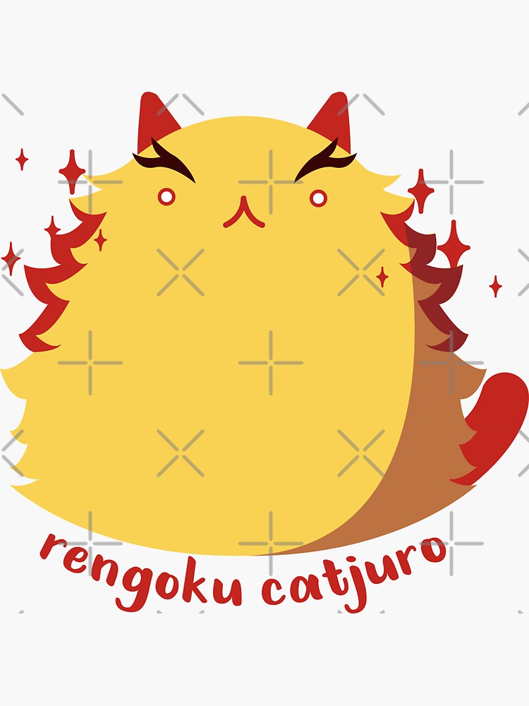 "Rengoku Kyojuro cat neko" Sticker by Lee-Dunmire | Redbubble