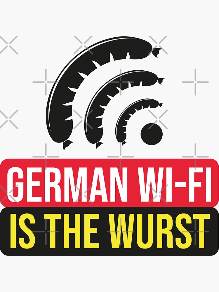 "German Wi-Fi is the wurst / Funny German / Language Puns" Sticker by ...