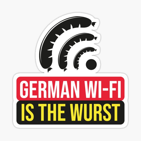 "German Wi-Fi is the wurst / Funny German / Language Puns" Sticker by ...