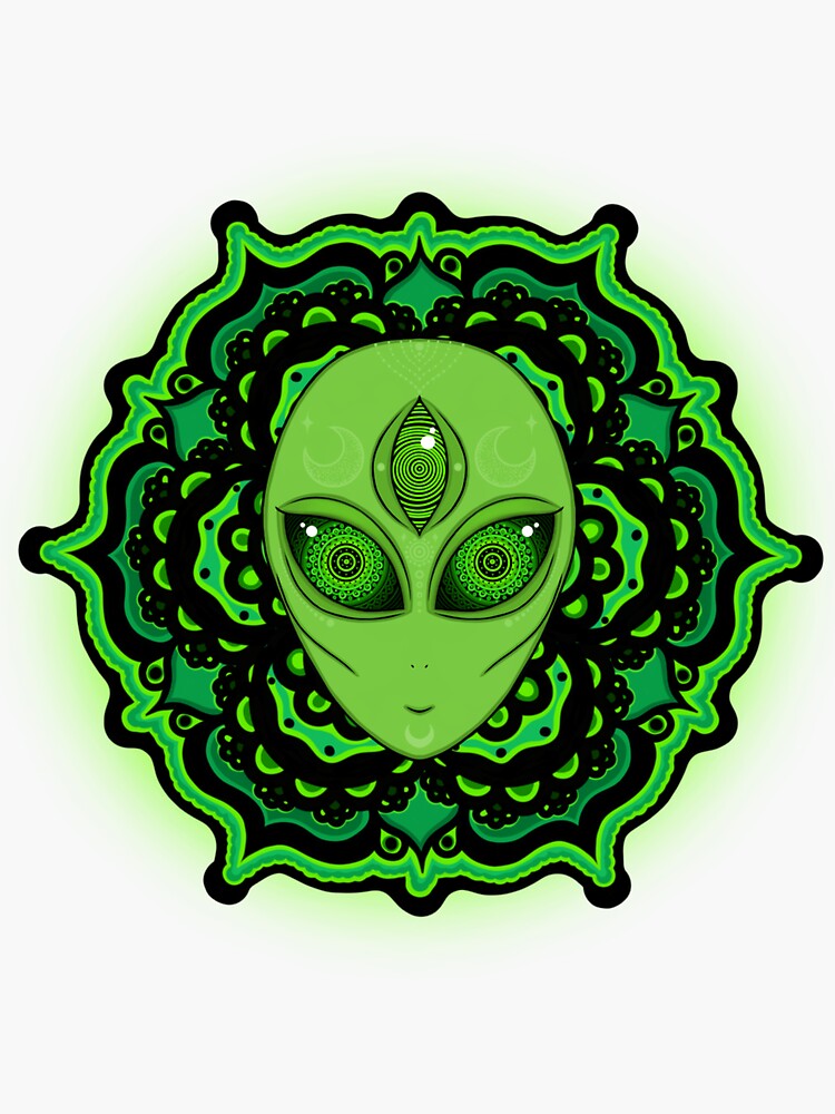 "Alien Mandala" Sticker by LanaPaintzZ | Redbubble