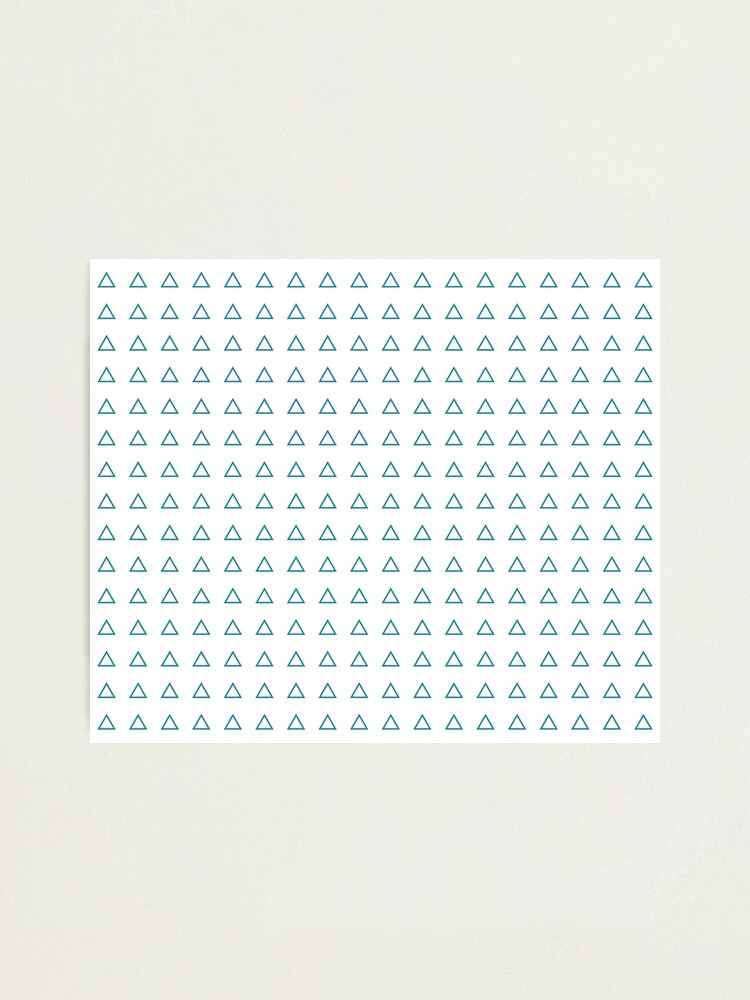 "Outline of cyan triangles in columns and rows" Photographic Print for ...