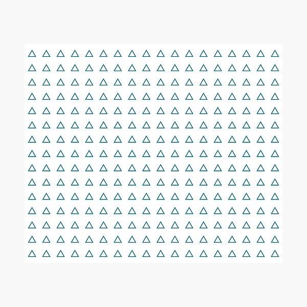 "Outline of cyan triangles in columns and rows" Photographic Print for ...
