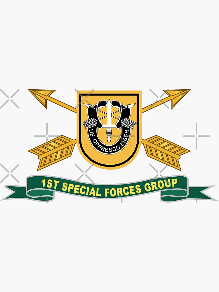 "Army - 1st Special Forces Group - Flash w Br - Ribbon X 300" Sticker ...