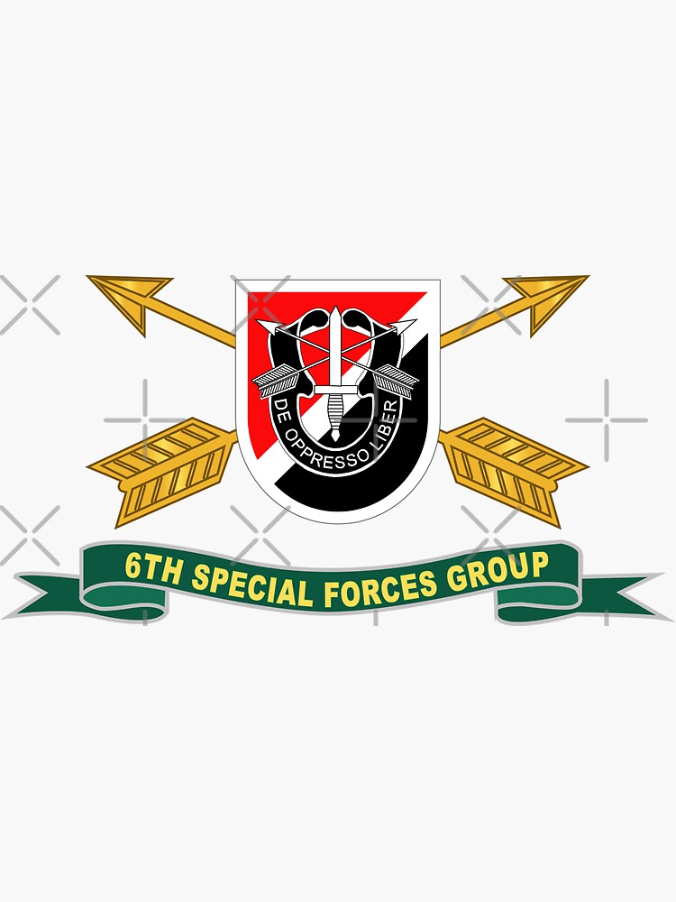 "Army - 6th Special Forces Group - Flash w Br - Ribbon X 300" Sticker ...