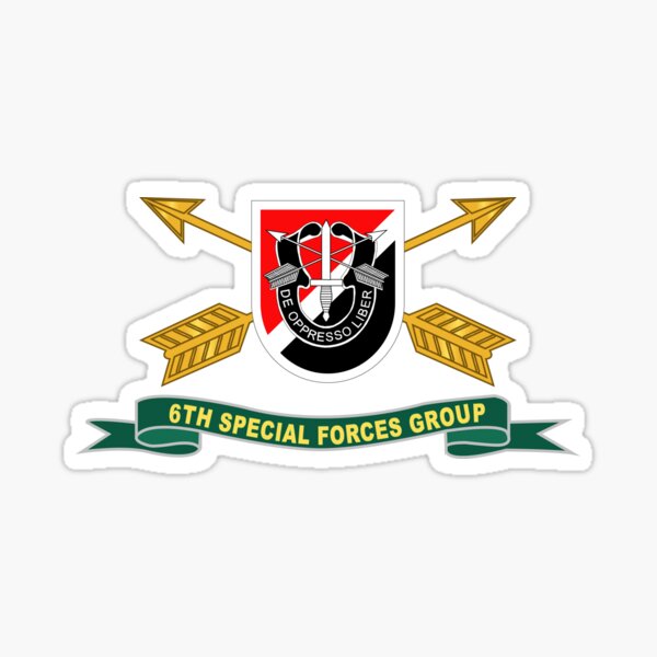 "Army - 6th Special Forces Group - Flash w Br - Ribbon X 300" Sticker ...