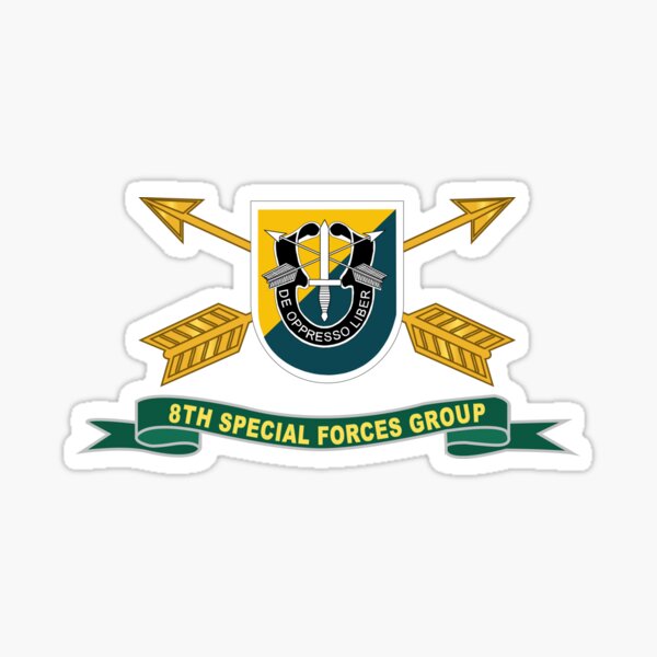 "Army - 8th Special Forces Group - Flash w Br - Ribbon X 300" Sticker ...