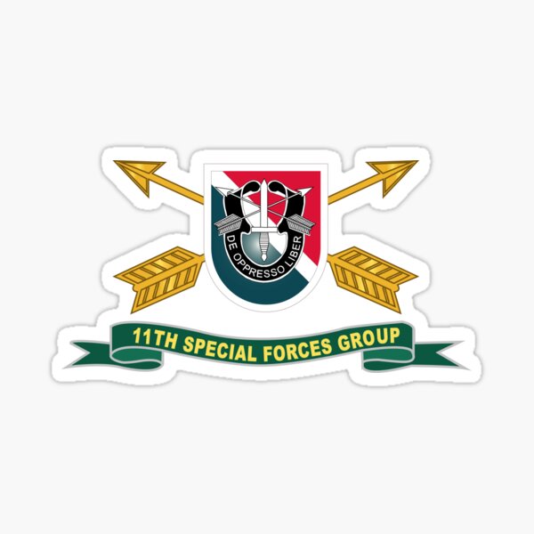 "Army - 11th Special Forces Group - Flash w Br - Ribbon X 300" Sticker ...