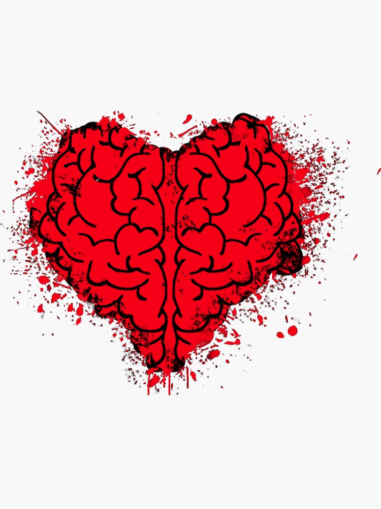 "Heart Brain" Sticker by D3monic | Redbubble