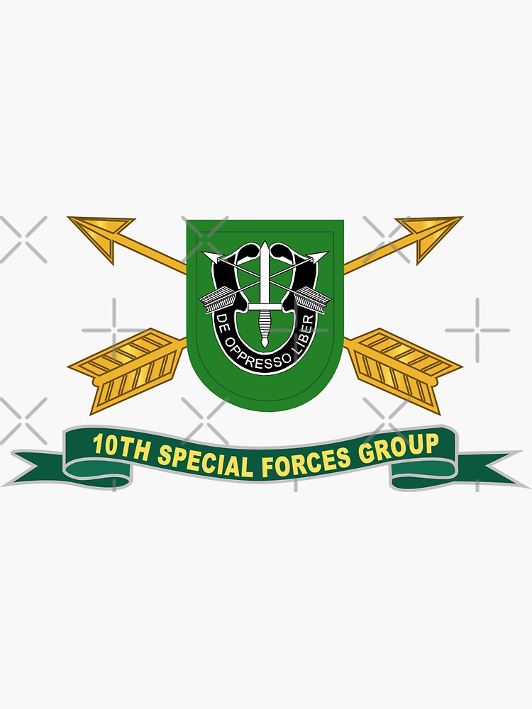 "Army - 10th Special Forces Group - Flash w Br - Ribbon X 300" Sticker ...