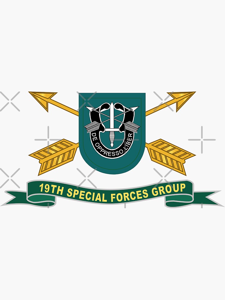 "Army - 19th Special Forces Group - Flash w Br - Ribbon X 300" Sticker ...