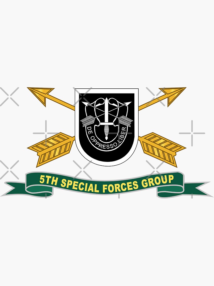 "Army - 5th Special Forces Group - Flash w Br - Ribbon X 300" Sticker ...