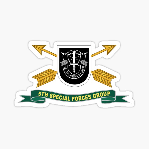 "Army - 5th Special Forces Group - Flash w Br - Ribbon X 300" Sticker ...