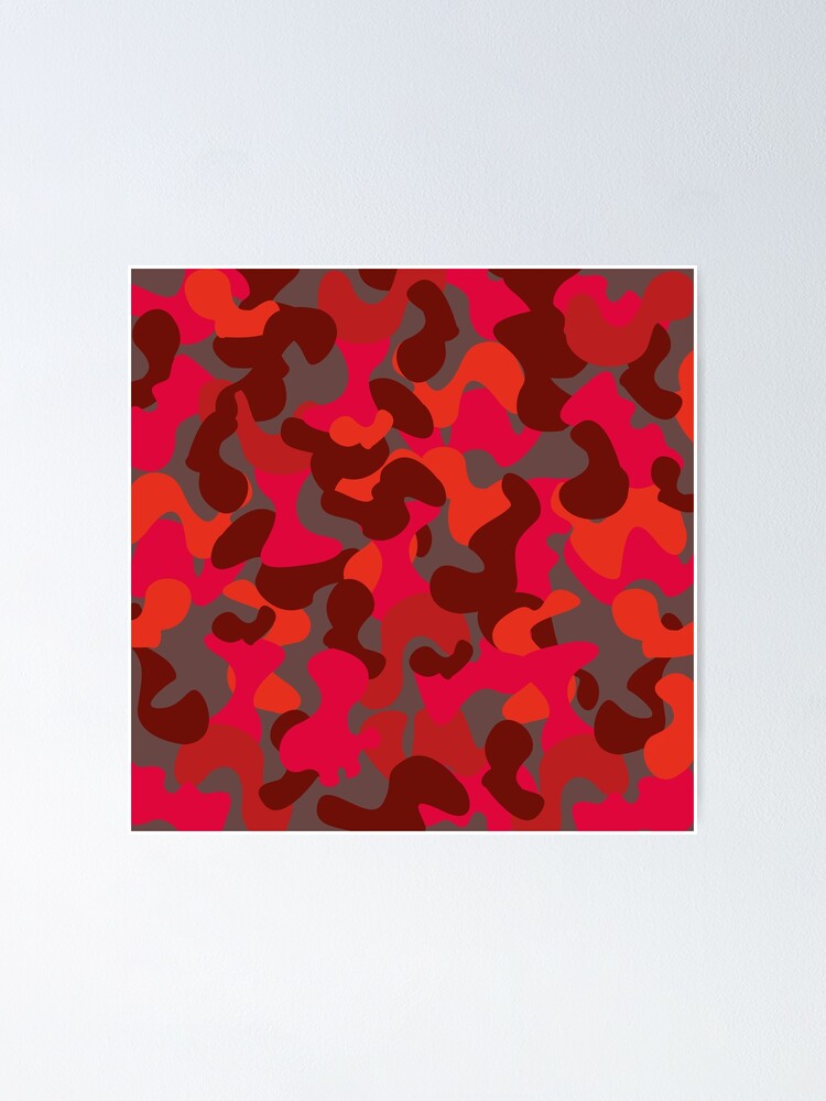 "Cute Red Camouflage Patterns" Poster for Sale by StencilsPrint | Redbubble