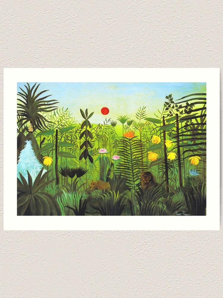 "Henri Rousseau - Exotic Landscape with lion and lioness in africa ...