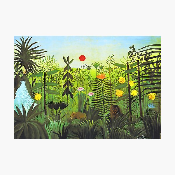 "Henri Rousseau - Exotic Landscape with lion and lioness in africa ...
