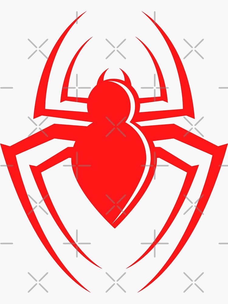 "Spider Symbol in RED" Sticker by FineLineDeals | Redbubble