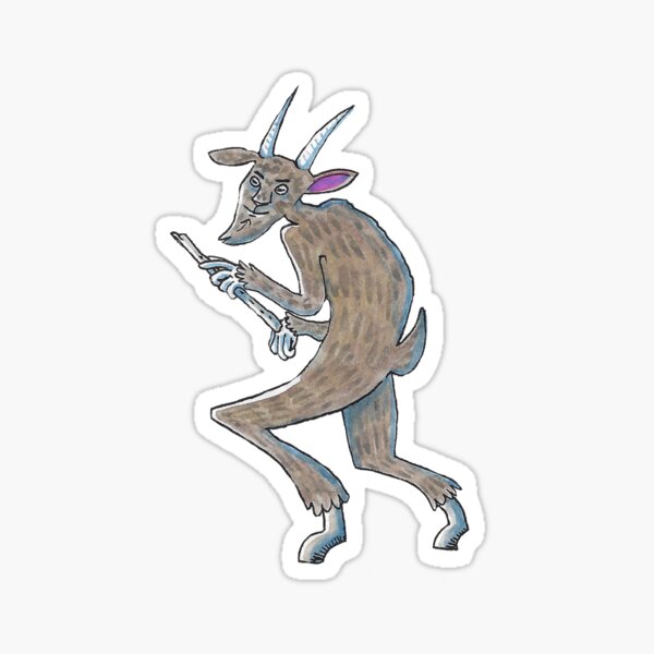 "Cute Goatman with Flute" Sticker by Egertron | Redbubble