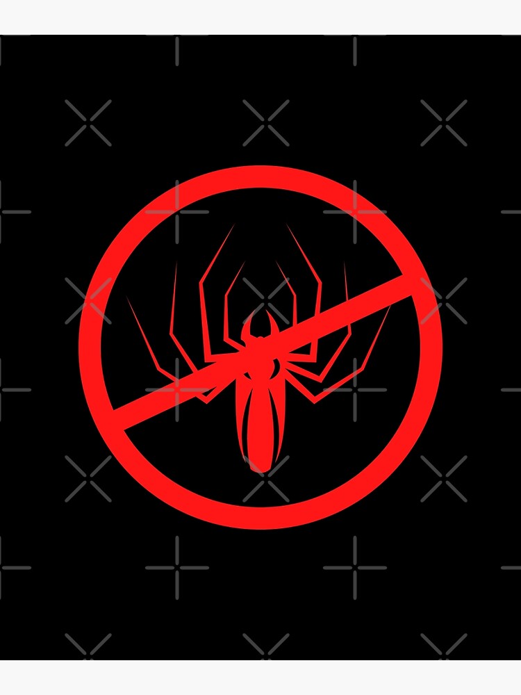 "No Spider Symbol in RED" Poster for Sale by FineLineDeals | Redbubble