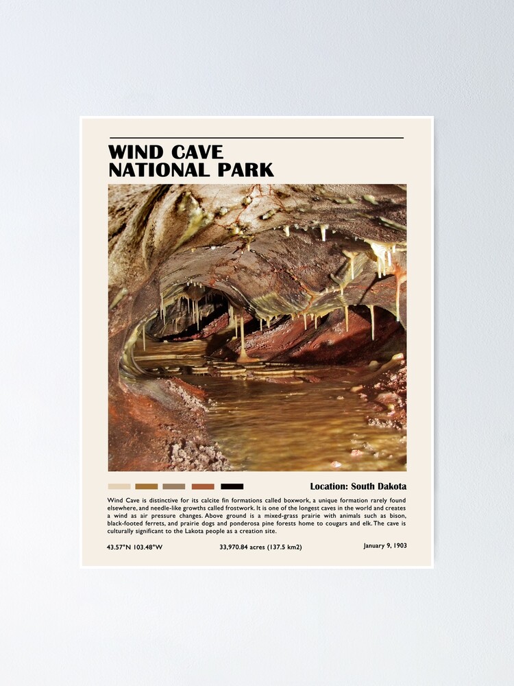 "Wind Cave National Park" Poster for Sale by JoshuaDarbon94 | Redbubble