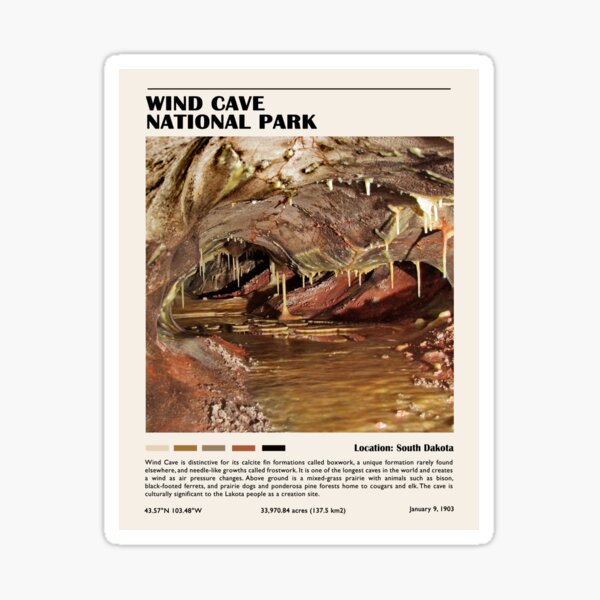 "Wind Cave National Park" Sticker for Sale by JoshuaDarbon94 | Redbubble