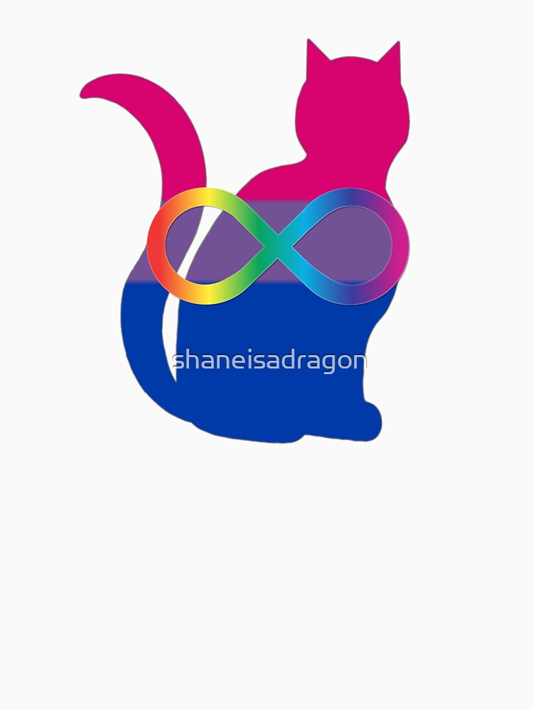 "Neurodivergent Bi Pride Cat" T-shirt for Sale by shaneisadragon ...