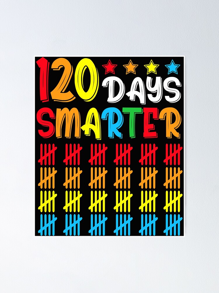 Póster «120.º día de clases Profesor Niño Niño Feliz 120 días más ...