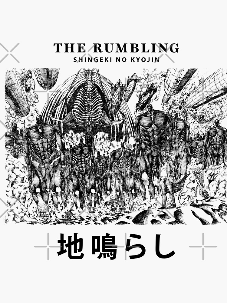 "The Rumbling White" Sticker by Shingeek | Redbubble