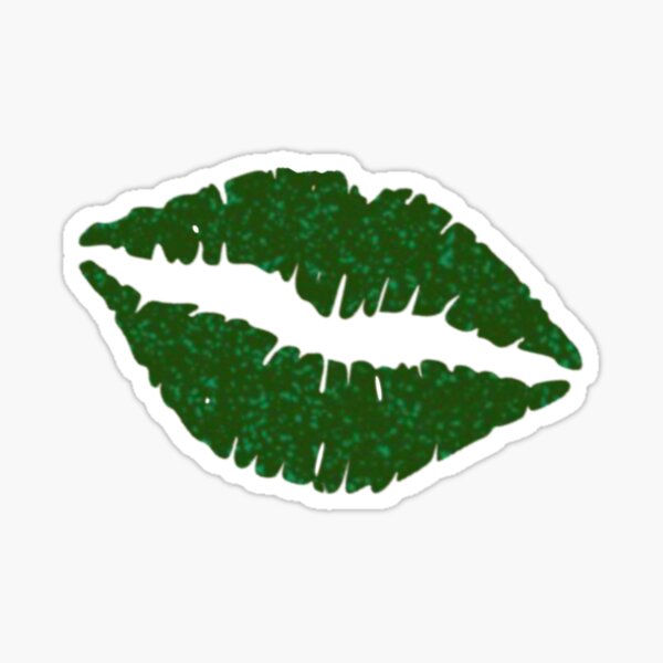 "Lucky Green Lips " Sticker for Sale by Sci-Art-Cafe | Redbubble