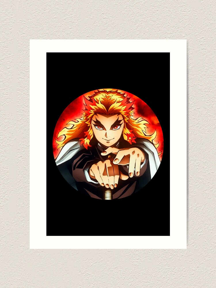 "Demon Slayer: Kimetsu no Yaiba Kyojuro Rengoku Circle" Art Print by ...