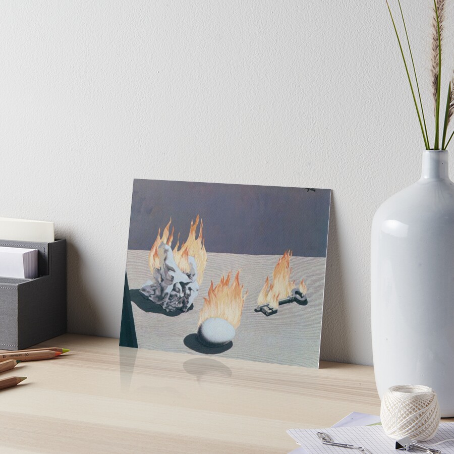 "Rene Magritte - The Gradation of Fire" Art Board Print by Lolc | Redbubble